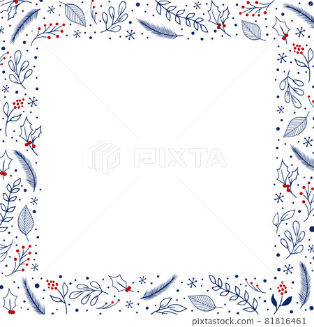 Winter flower frame 06 square - Stock Illustration [81816461] - PIXTA
