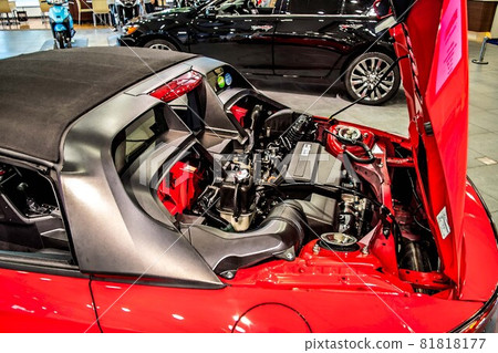 Red sports car engine room - Stock Illustration [81818177] - PIXTA