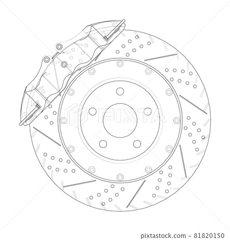 Brake disc outline. Vector - Stock Illustration [81820150] - PIXTA
