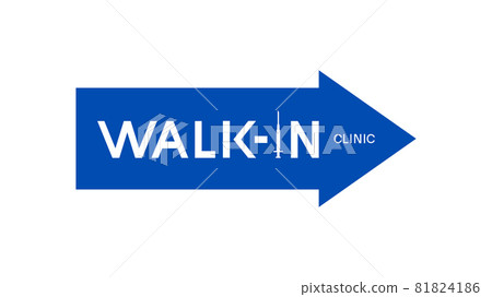 Walk-in Covid vaccine clinic arrow sign - Stock Illustration [81824186 ...