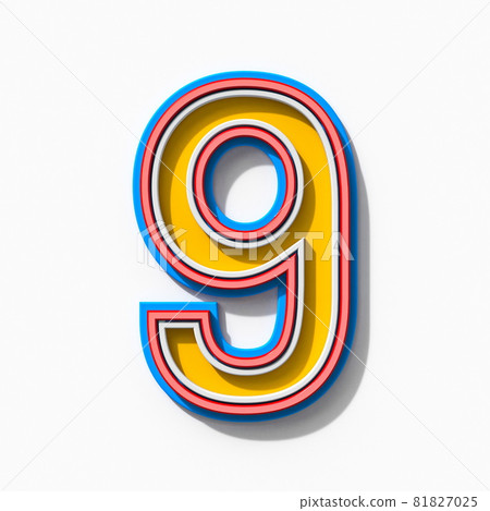 Slab serif colorful outlined font with shadows... - Stock Illustration ...