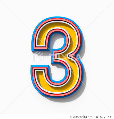 Slab serif colorful outlined font with shadows... - Stock Illustration ...