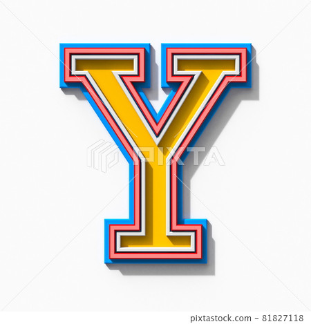 Slab serif colorful outlined font with shadows... - Stock Illustration ...