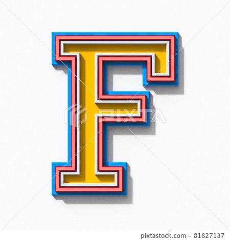 Slab serif colorful outlined font with shadows... - Stock Illustration ...