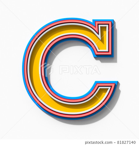 Slab serif colorful outlined font with shadows... - Stock Illustration ...