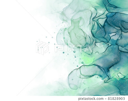 Alcohol ink art style illustration Deep Ocean - Stock Illustration ...
