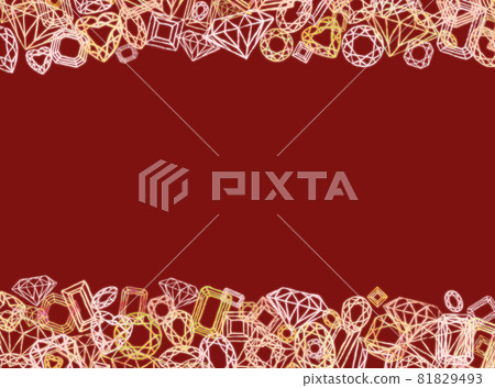 Chic red background and glitter jewelry frame - Stock Illustration ...