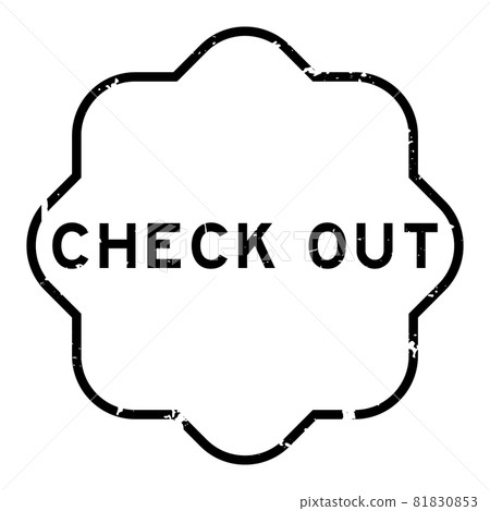 Grunge black check out word rubber seal stamp... - Stock Illustration ...