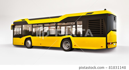 Mediun urban yellow bus on a white background.... - Stock Illustration ...