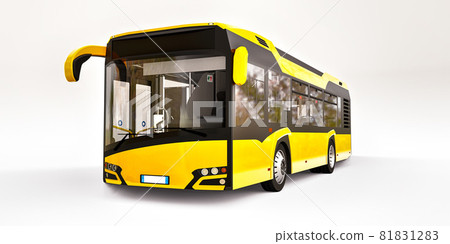 Mediun urban yellow bus on a white background.... - Stock Illustration ...