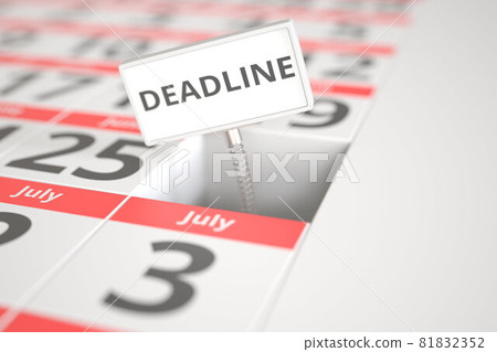 DEADLINE plate on June 26 in a calendar, 3d... - Stock Illustration ...