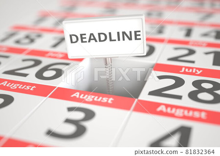 DEADLINE plate on July 27 in a calendar, 3d... - Stock Illustration ...