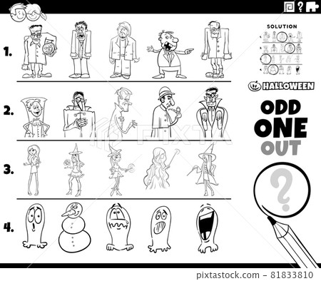 odd one out Halloween character picture... - Stock Illustration ...