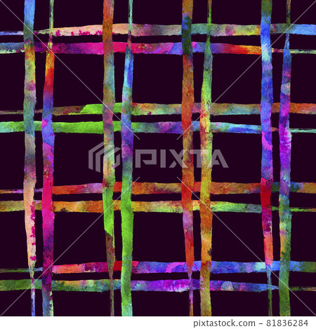 Watercolor Brush Plaid Seamless Pattern Grange... - Stock Illustration ...