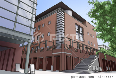 Cartoon style color illustration color_university - Stock Illustration ...