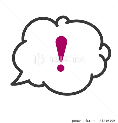 Exclamation mark cloud-shaped balloon - Stock Illustration [81846596 ...