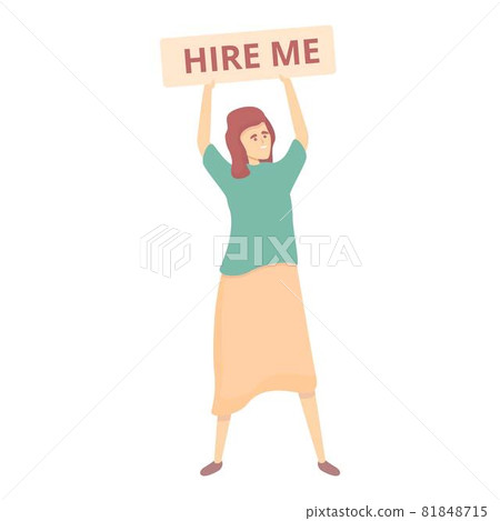 Woman hire me icon cartoon vector. Job resume - Stock Illustration ...