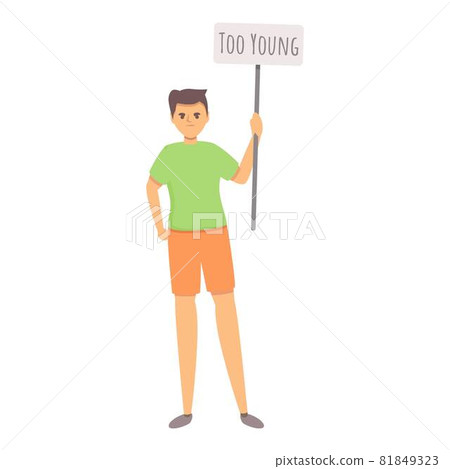 Young age discrimination icon cartoon vector.... - Stock Illustration ...