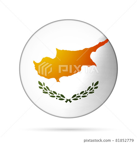 Glass light ball with flag of Cyprus. Round... - Stock Illustration ...