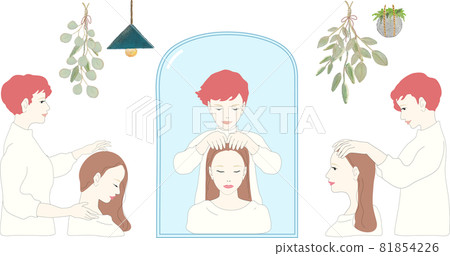 Head spa head therapy - Stock Illustration [81854226] - PIXTA