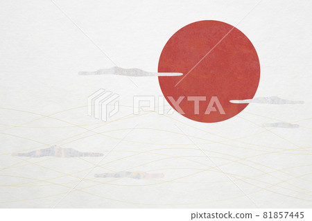 Japanese paper_red sun_sky_background_texture - Stock Illustration ...
