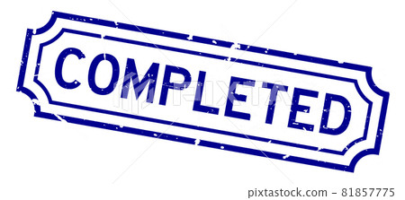 Grunge blue completed word square rubber seal... - Stock Illustration ...