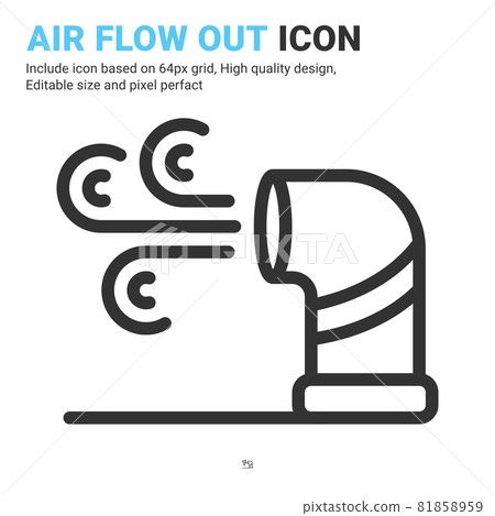 air flow out icon vector with outline style... - Stock Illustration ...