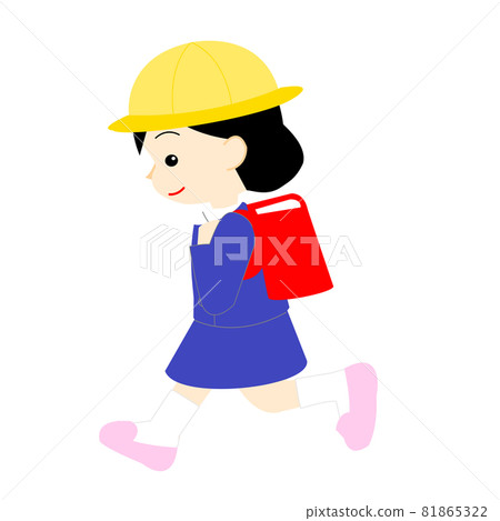 Girl running to the left - Stock Illustration [81865322] - PIXTA