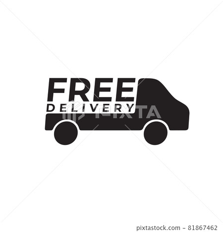 Free delivery sticker label logo design - Stock Illustration [81867462 ...