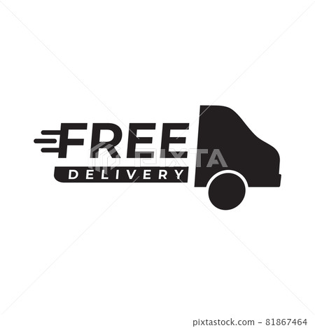Free delivery sticker label logo design - Stock Illustration [81867464 ...
