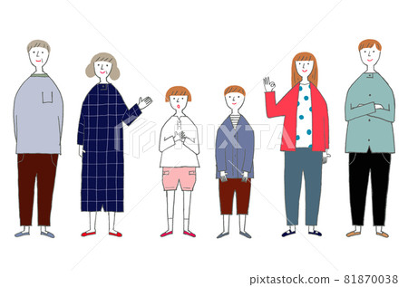 6 people family - Stock Illustration [81870038] - PIXTA