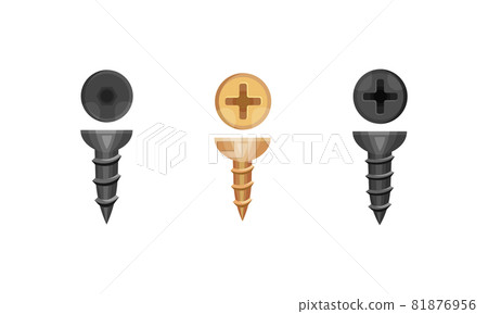 Metal Fastener and Nail as Small Object and... - Stock Illustration ...