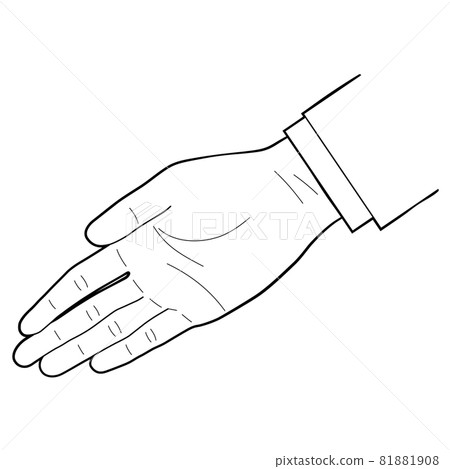 Illustration of a hand held out to shake hands... - Stock Illustration ...