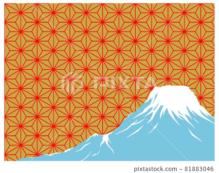 Mt. Fuji and Japanese pattern background - Stock Illustration [81883046 ...