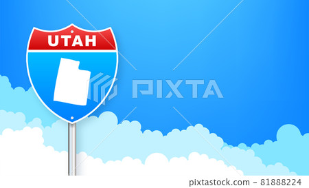 Utah map on road sign. Welcome to State of... - Stock Illustration ...