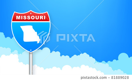 Missouri map on road sign. Welcome to State of... - Stock Illustration ...