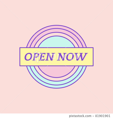 Cute and girly Open Now badge vector - Stock Illustration [81901901 ...