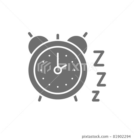 Alarm clock grey icon. Isolated on white... - Stock Illustration ...