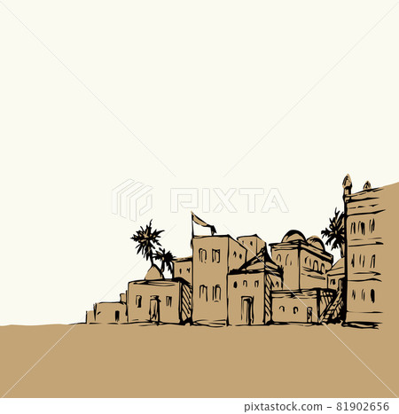 Ancient Arabic city. Vector drawing - Stock Illustration [81902656] - PIXTA