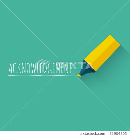 Acknowledgment word concept design with yellow... - Stock Illustration ...
