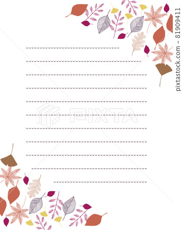 Autumn leaves fallen leaves letter frame autumn... - Stock Illustration ...