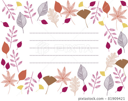 Autumn leaves fallen leaves letter frame autumn... - Stock Illustration ...