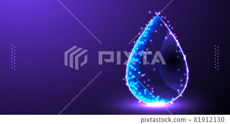 water drop low poly wireframe mesh - Stock Illustration [81912130] - PIXTA