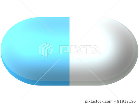 Simple 3D illustration of a light blue capsule - Stock Illustration ...
