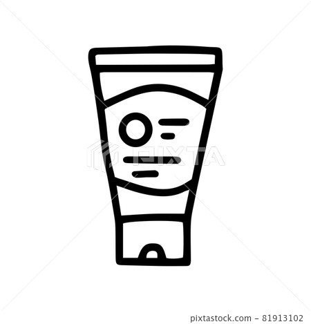 tube of cream line vector doodle simple icon - Stock Illustration ...
