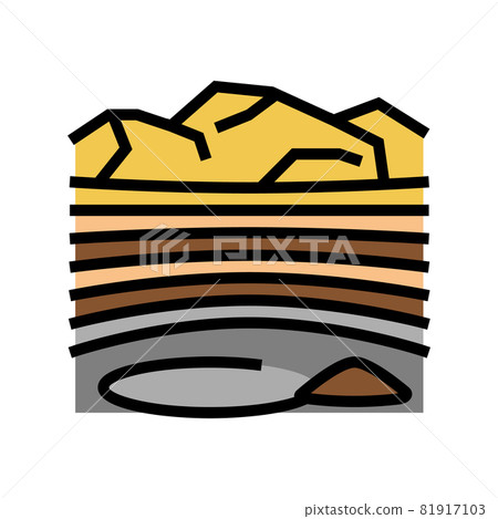 opencast goldmine color icon vector illustration - Stock Illustration ...
