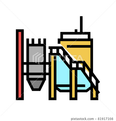 mineral processing plant color icon vector... - Stock Illustration ...