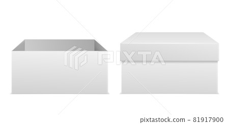Packaging boxes realistic. White empty box side... - Stock Illustration ...