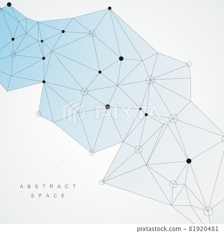 Abstract connection structure with dots and... - Stock Illustration ...