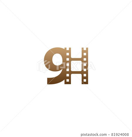 Number 9 with film strip icon logo design template - Stock Illustration ...